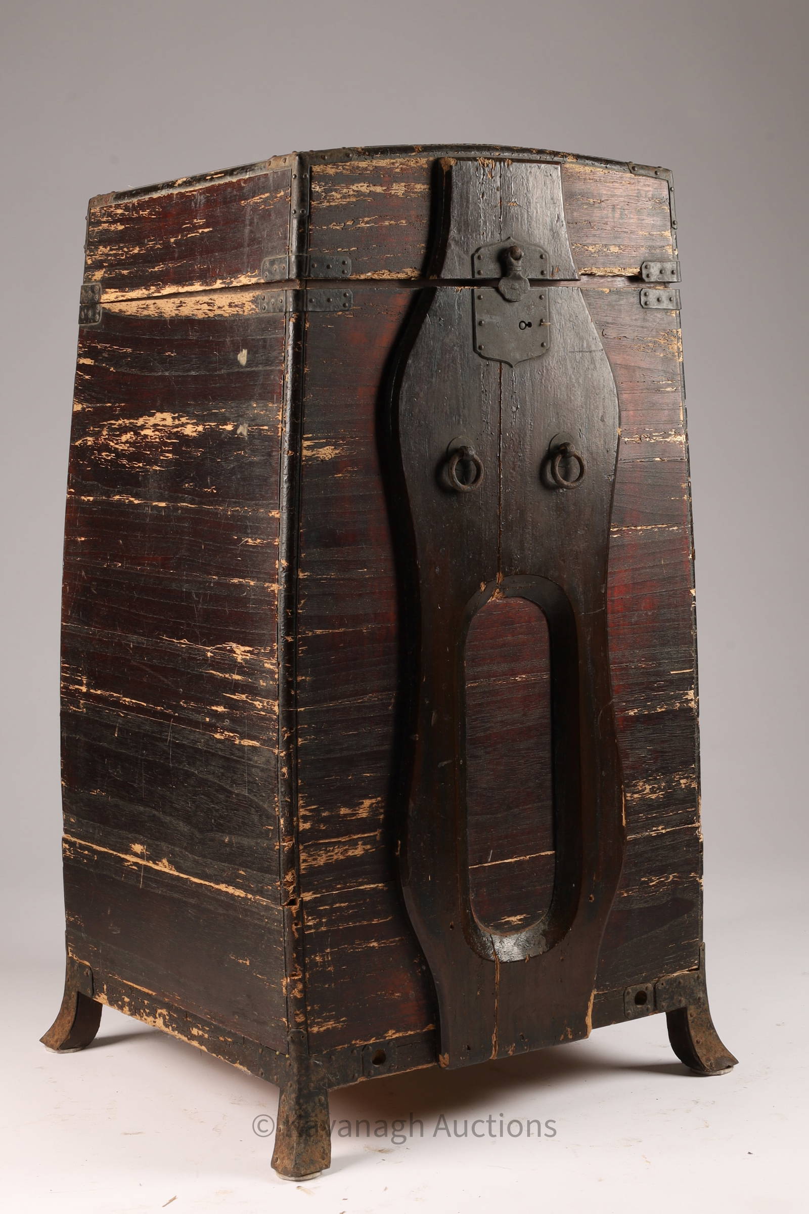 Antique Japanese Tall Samurai Armour Hitsu Box Auction