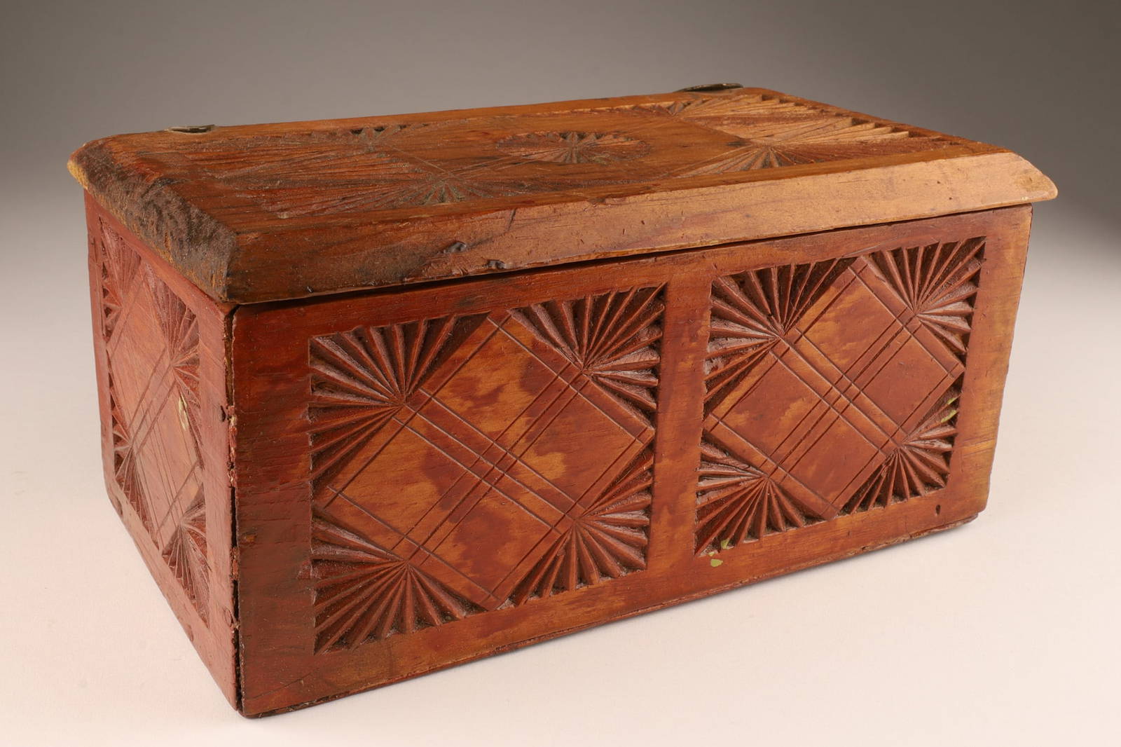 1900s Carved Painted Document Box Nova Scotia Auction