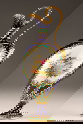 Antique Royal Crown Derby Cobalt Painted Pitcher