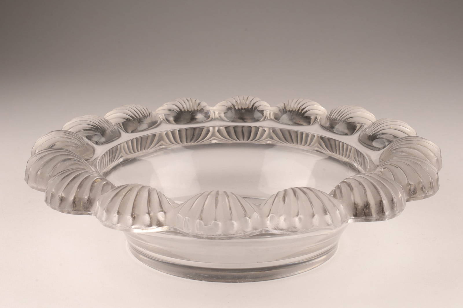 Lalique Frosted Glass Scallop Shell Bowl Or Dish Auction