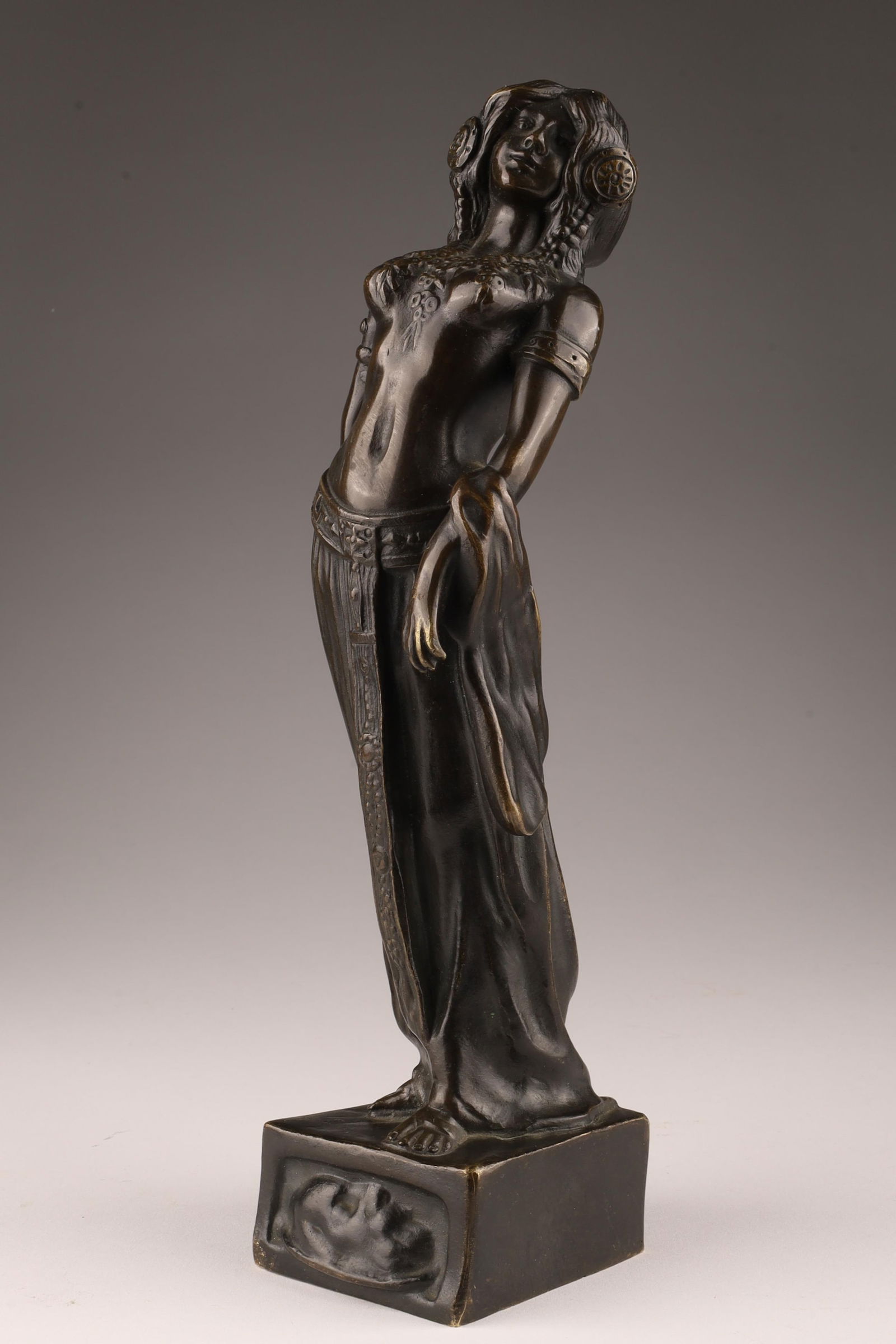 Art Deco Bronze Statue Salome / John The Baptist Auction