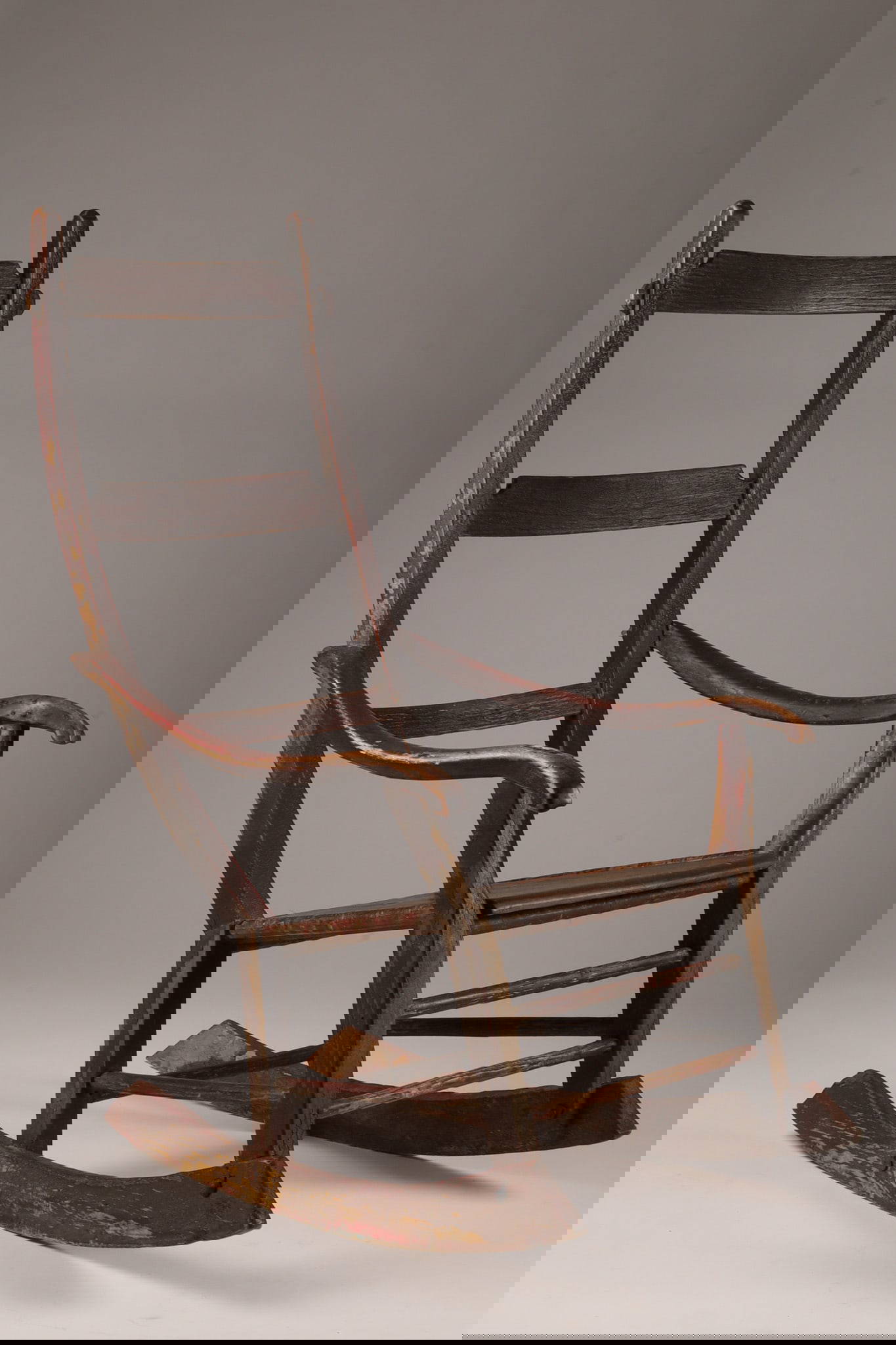 Antique Quebec Pine Rocking Chair Original Paint Auction