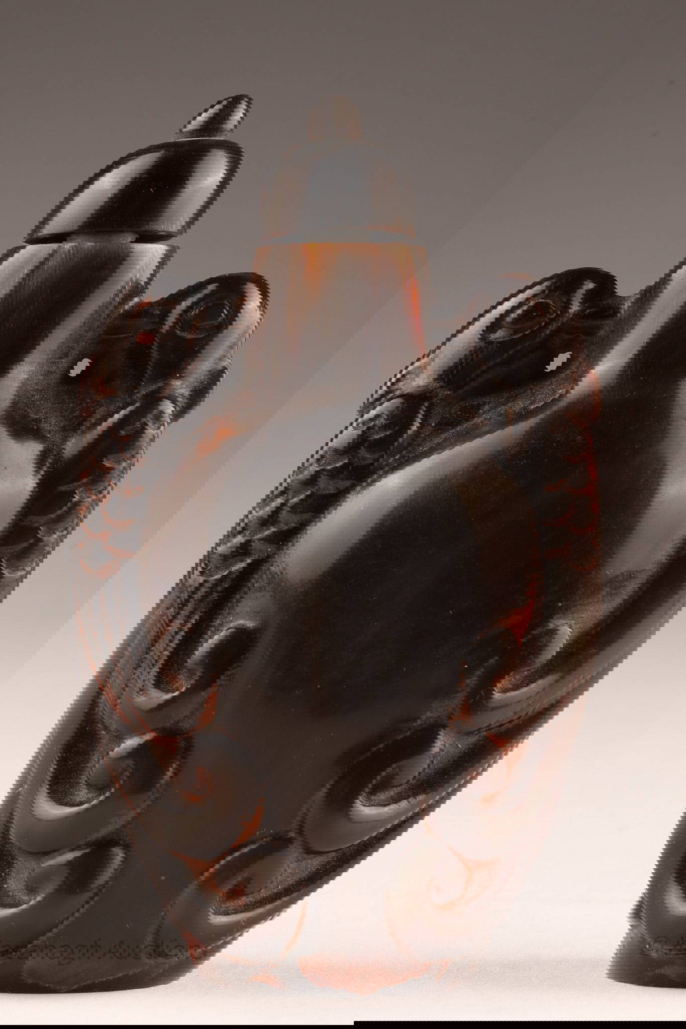 Chinese Ox Horn Hoho Bird Snuff Bottle Auction