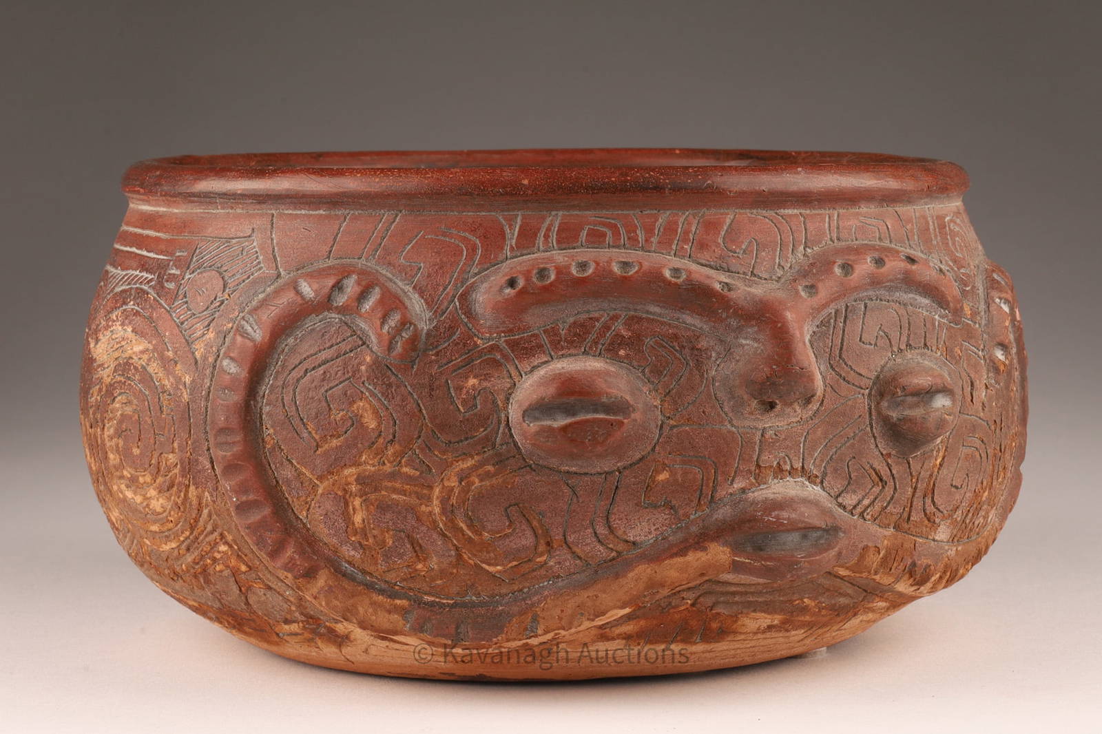 Brazilian Marajoara Pottery Bowl Applied Face Auction