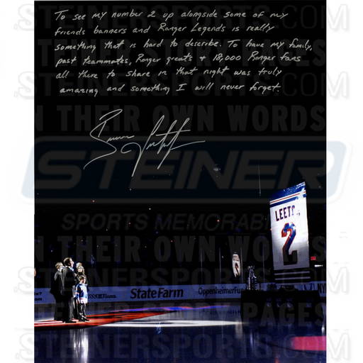 Brian Leetch Signed 16x20 Retirement Night 16x20 Story