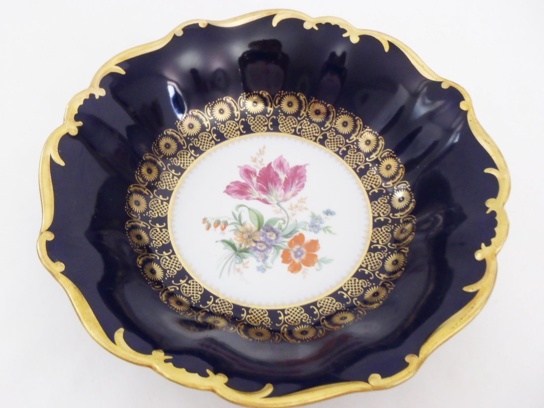 JLMENAU ECHT KOBALT FOOTED BOWL MADE IN EAST GERMANY