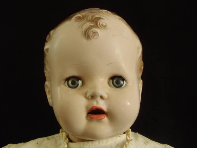 1940 1945 Magic Skin Baby Doll 20" Tall With Cloth Body