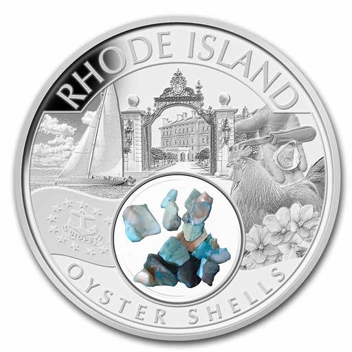 2023 1 Oz Ag Treasures Of The U.s. Rhode Island Oyster Shells