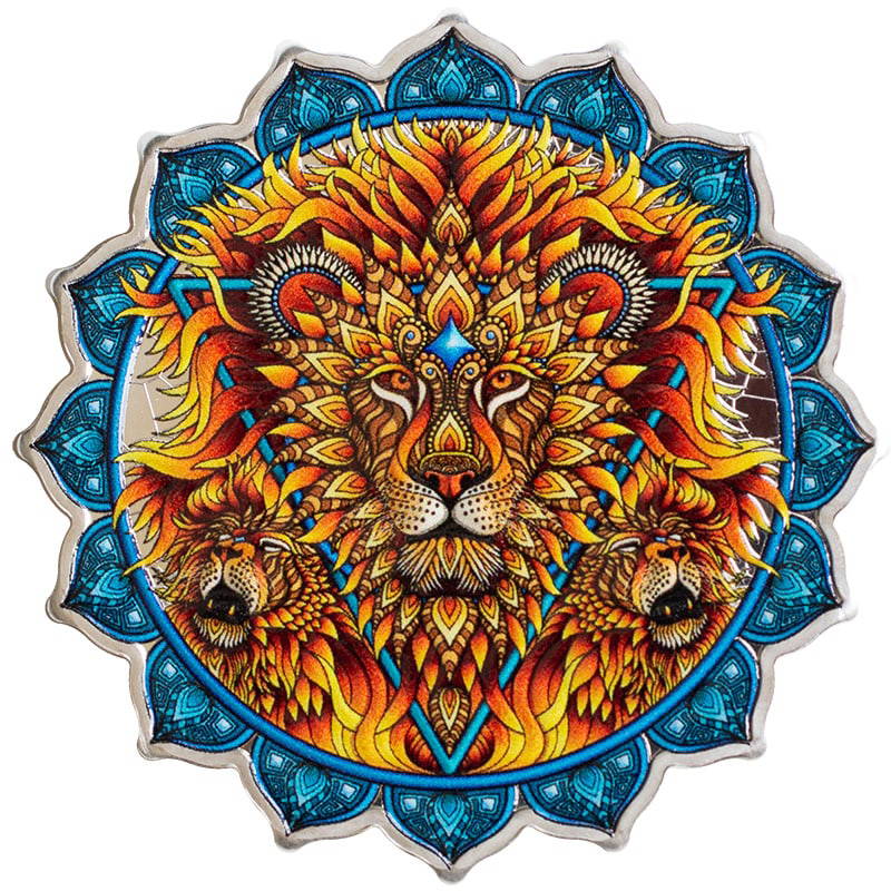 2023 Solomon Islands 2 Oz Lion Of The 5th Chakra Colorized Silver Coin ...