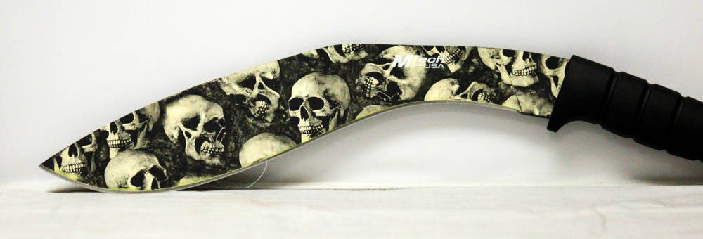 M-TECH USA KUKRI STYLED MACHETE W/ WHITE SKULLS - Aug 12, 2014 | A Nice ...