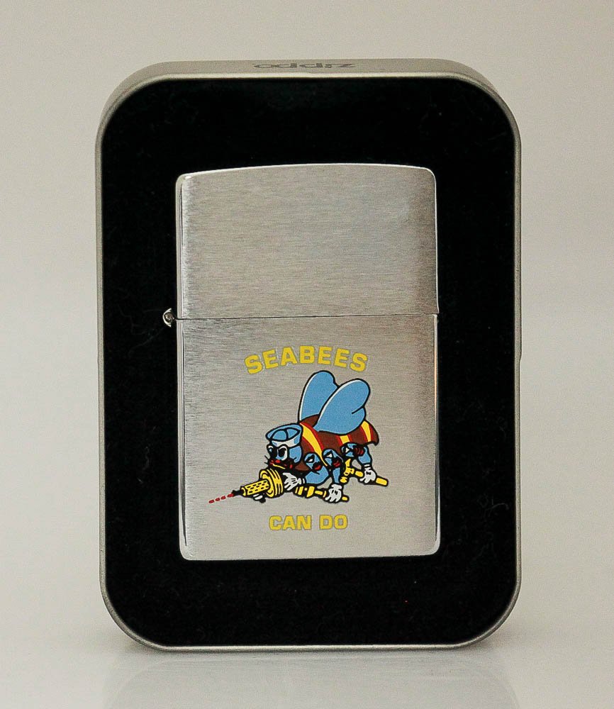 COLLECTIBLE GENUINE ZIPPO LIGHTER SEABEES MADE IN U.S.A