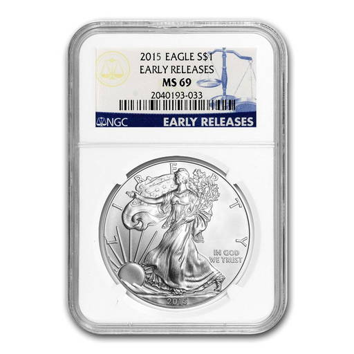 2015 Silver American Eagle Ms 69 Ngc (early Releases) 1