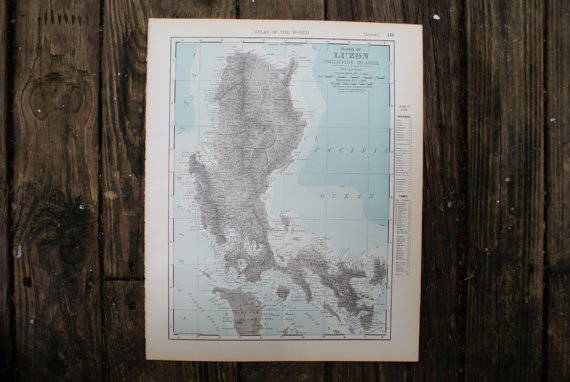 Genuine Authentic 1901 Map Of Luzon