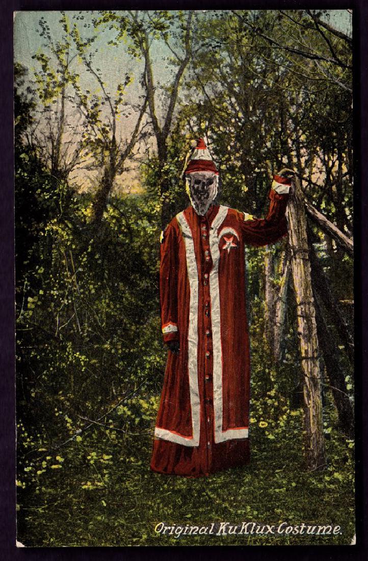 Rare Ku Klux Klan KKK Original Robe Postcard