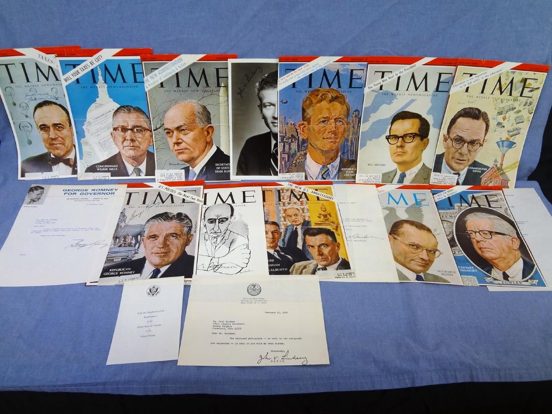 (17) Political Autographed Time Magazine Covers from