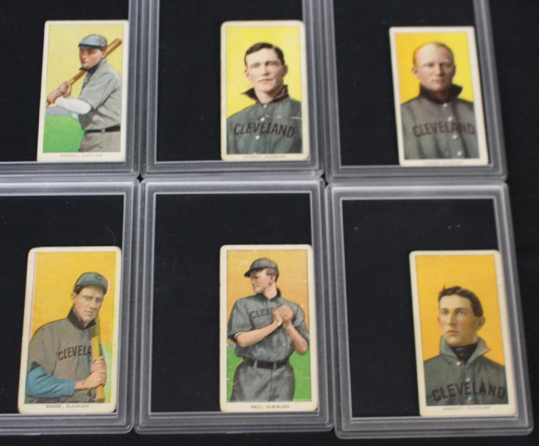 (6)1909-1911 T206 Cleveland Naps cards