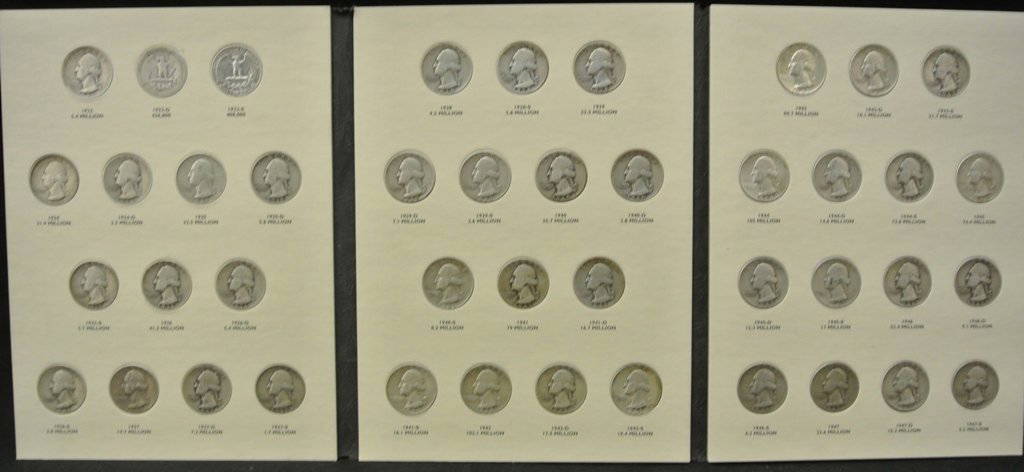 Complete Set Of Washington Quarters 1932 1947 S