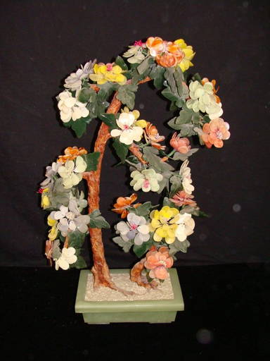 Jade Bonsai Tree 24" Tall W Jade Base