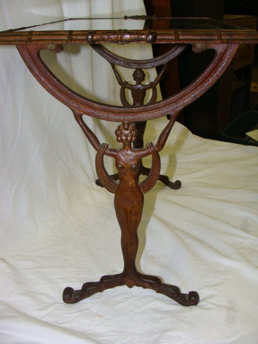 Art Nouveau Nude Lady Cast Iron Side Table - Aug 25, 2013 | Fusco ...
