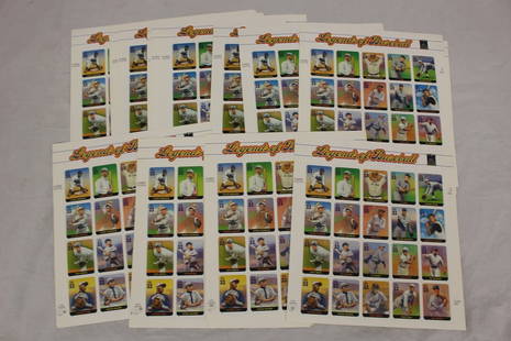 (24)sheets Of The Legends Of Baseball Stamps Issued In