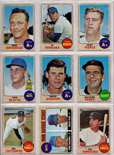 1968 Topps Baseball Complete Set, (598) Cards W #177b
