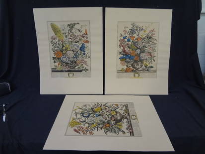2 Robert Furber "williamsburg" Floral Month Prints