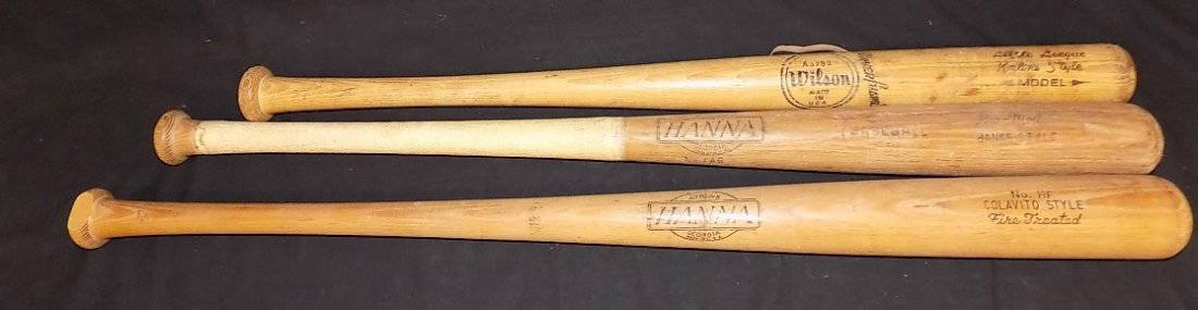 Kaline Wilson Bat + Rocky Colavito & Ernie Banks Hanna