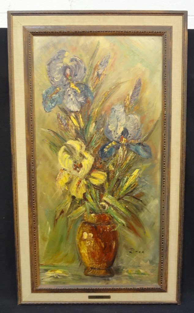 Leo Ritter "Still life Irises in Vase" Original Oil on - May 20, 2016 ...