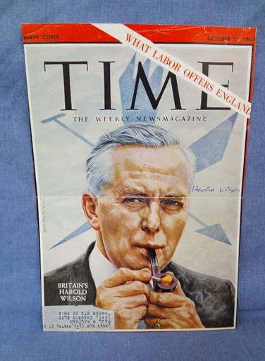 Harold Wilson Autographed Time Magazine Cover 1963 LOA - Jul 08, 2016 ...