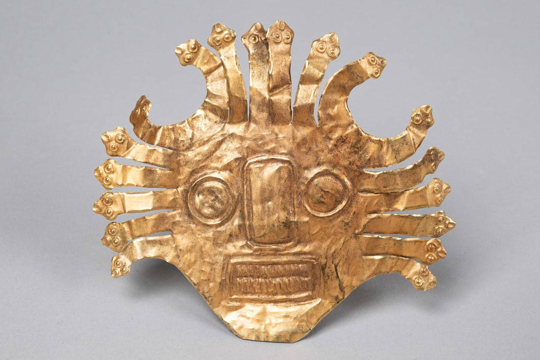 Anthropomorphic Gold Mask, C. 100 - 700 Ad - Peru, Nazca Auction
