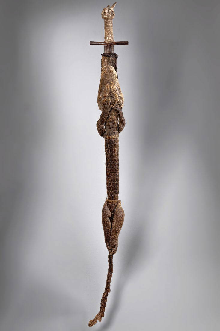Sword "kaskara" With Crocodile Skin Covered Wooden Scabbard - Sudan ...