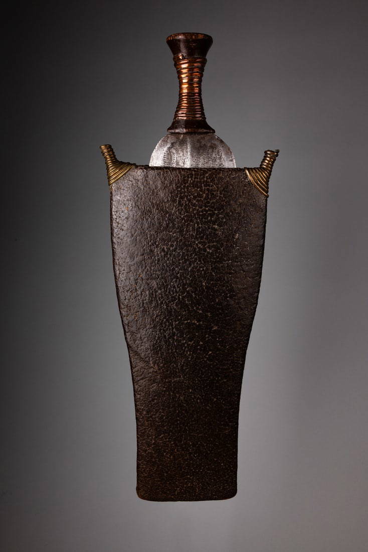 Short Sword With Leather Sheath - D. R. Congo, Mbondzo, Mondzombo ...
