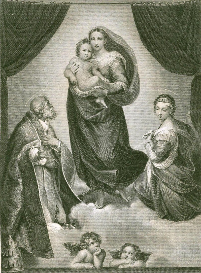 Raffaello. Madonna. (the Sixtine). Italy. 1874.