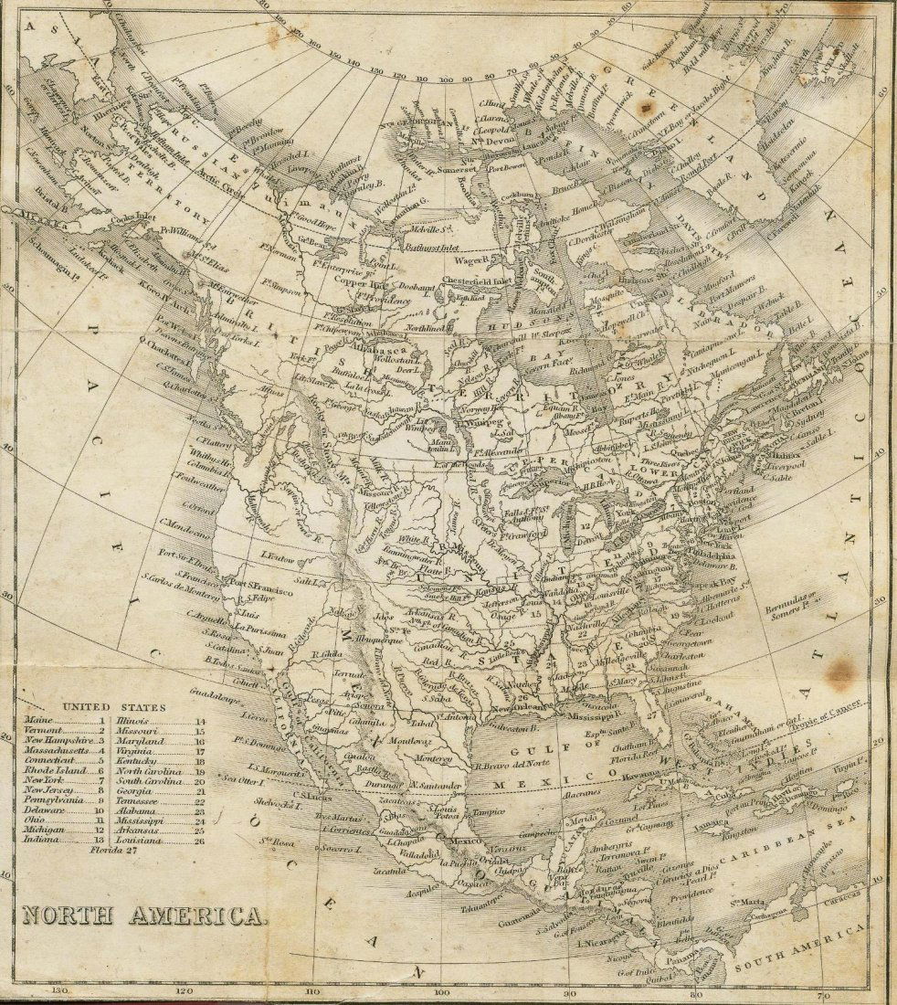 Map of the North America. 1835.