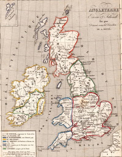 Map Of England, Scotland And Ireland In 900.