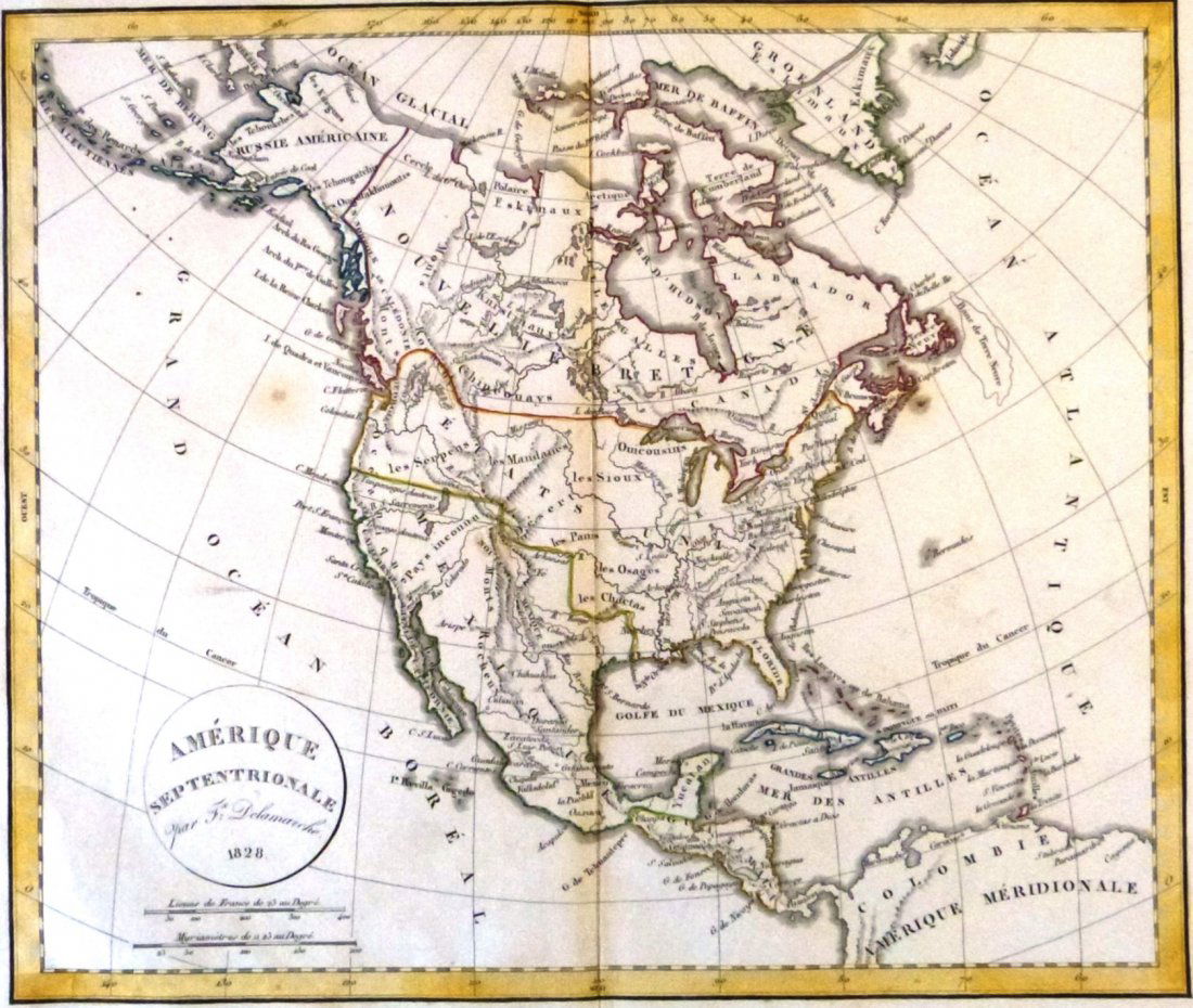 Map of North America. 1828.