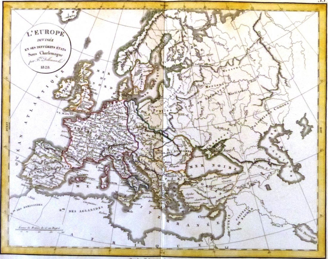 Map Of The Europe Divided In Various States. 1828.