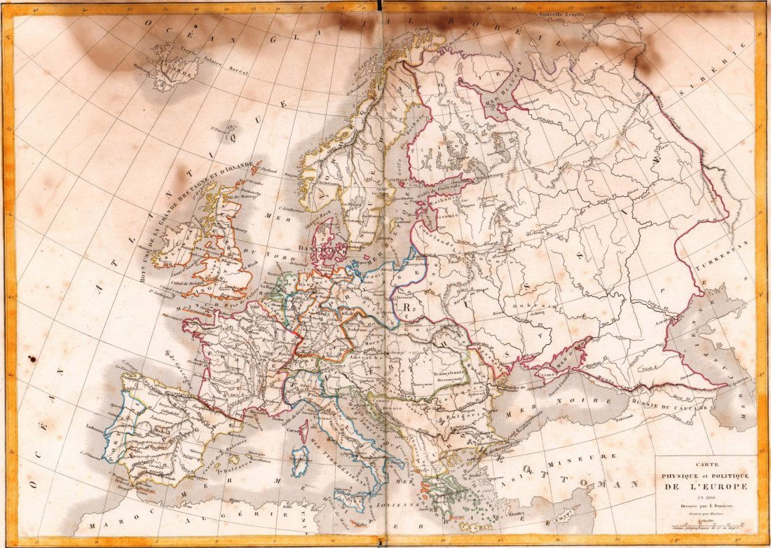 Map of Europe. 1854.