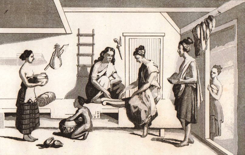Women Playing With Tchonka. Timor. 1836.