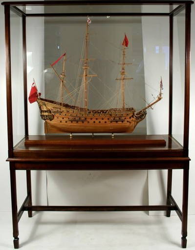 20th C. Large Cased Model Of The 'hms Prince'