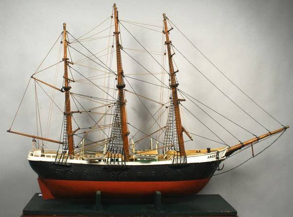 Antique Square Rig Model Of 'argo', Fully Rigged