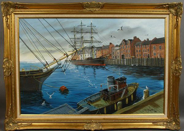 Signed John R. Perry, Nautical Scene, O/c