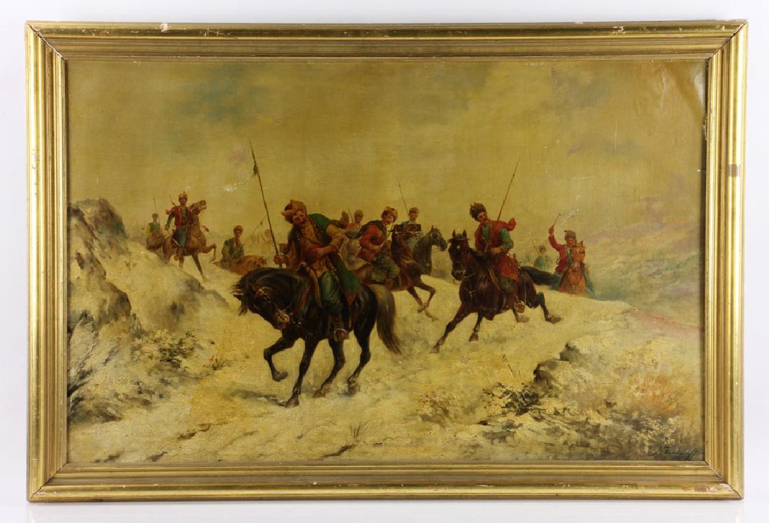 Russian Cossack Painting, Oil on Canvas