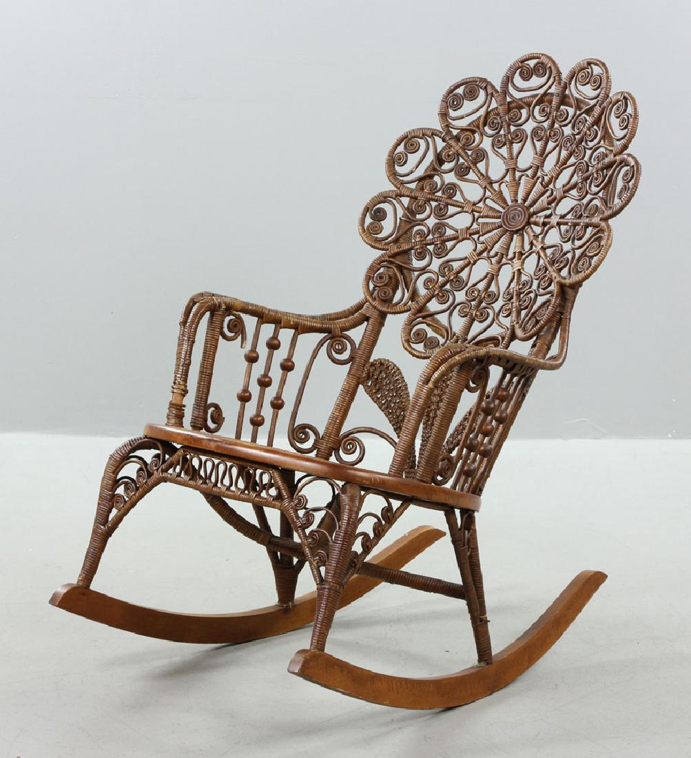 Ornate Victorian Wicker Rocking Chair