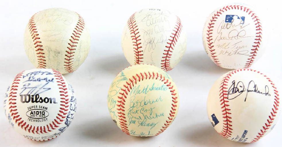 Six Team Signed Baseballs