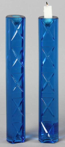 Pair Of Blue Rosenthal Candlesticks