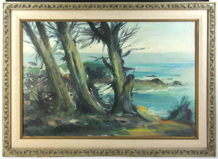 Rand Signed California Coastline Oil On Canvas