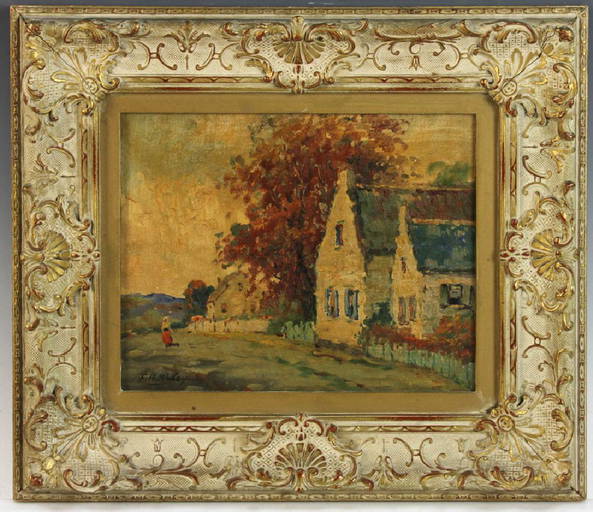 F. H. Mckay Marblehead Street Oil On Canvas