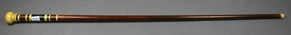 5177: 19th C. Cocobolo Wood Walking Stick w/ Inserts - Jun 02, 2007 ...