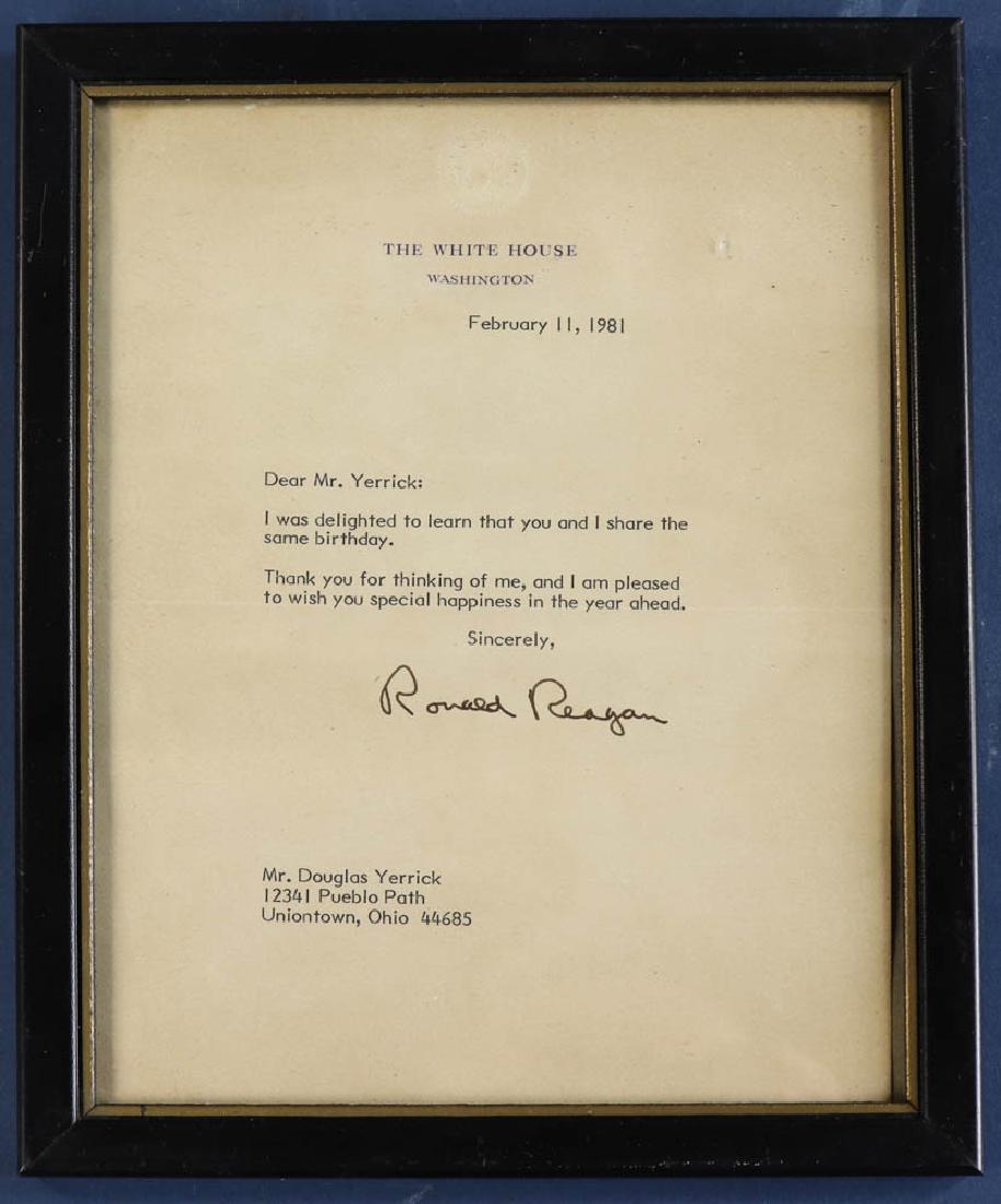 White House Letter With Reagan Signature